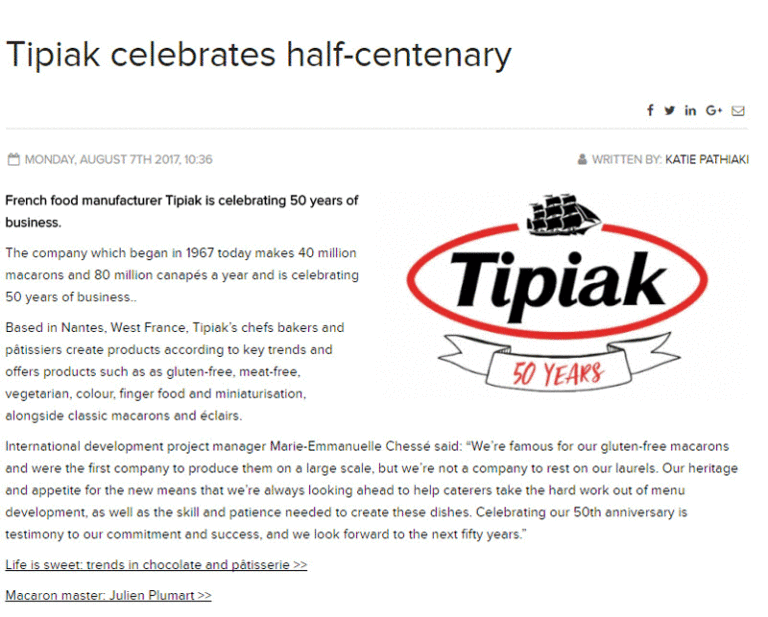 the-caterer - Tipiak Foodservice