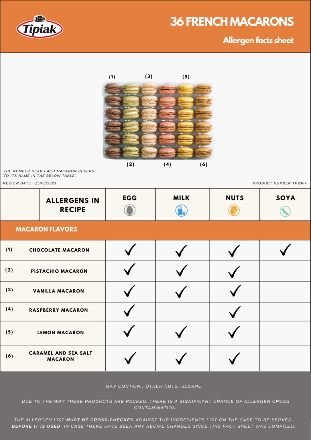 Allergen Facts Sheets - Tipiak Foodservice