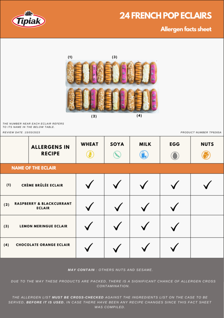 Allergen Facts Sheets - Tipiak Foodservice